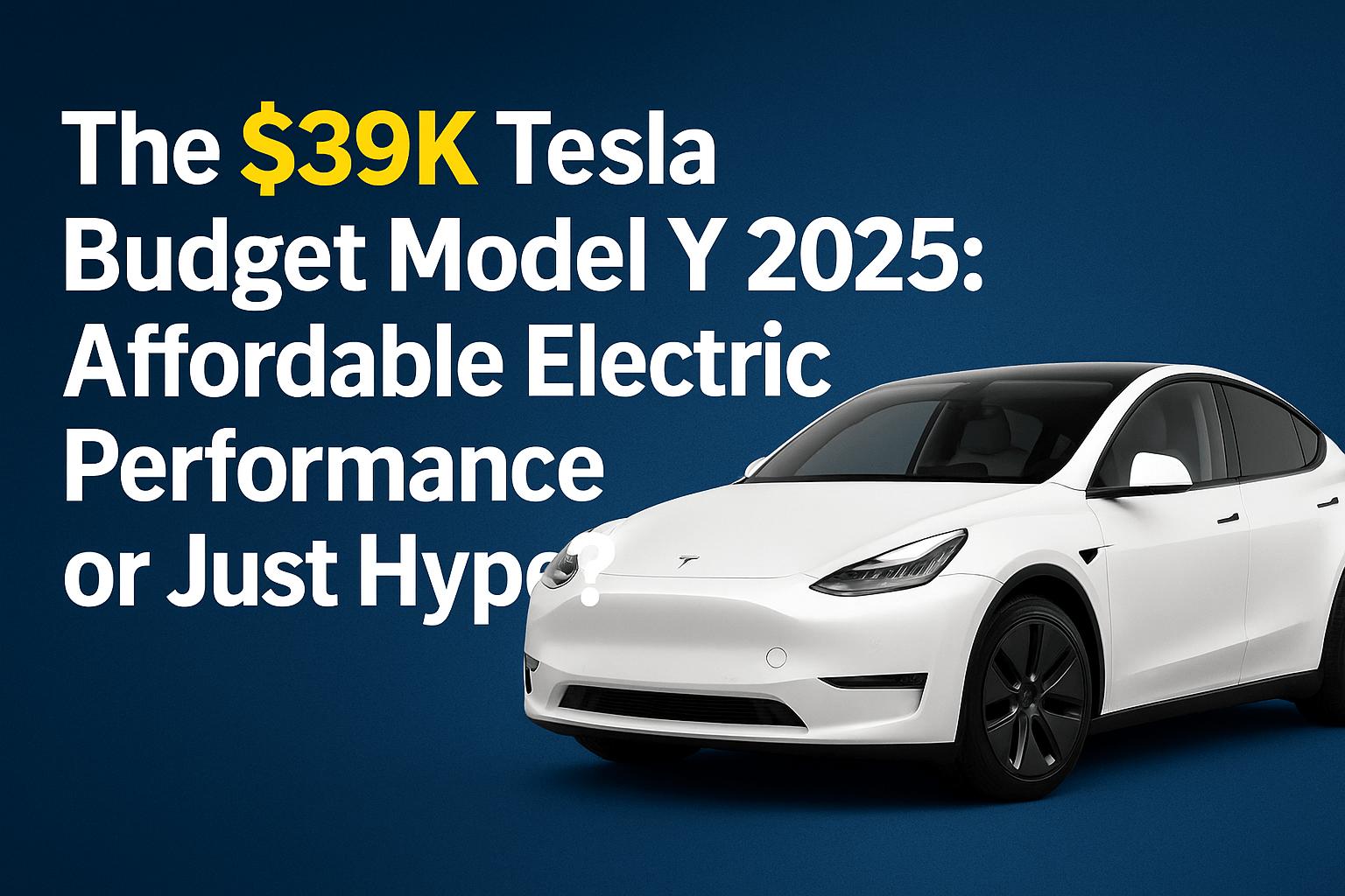 The $39K Tesla Budget Model Y 2025: Affordable Electric Performance or ...