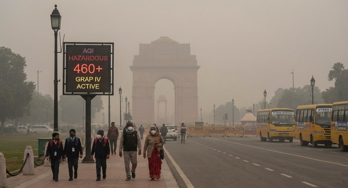 Delhi AQI Hits 460 with Hazardous Spots Over 700: GRAP Stage IV ...